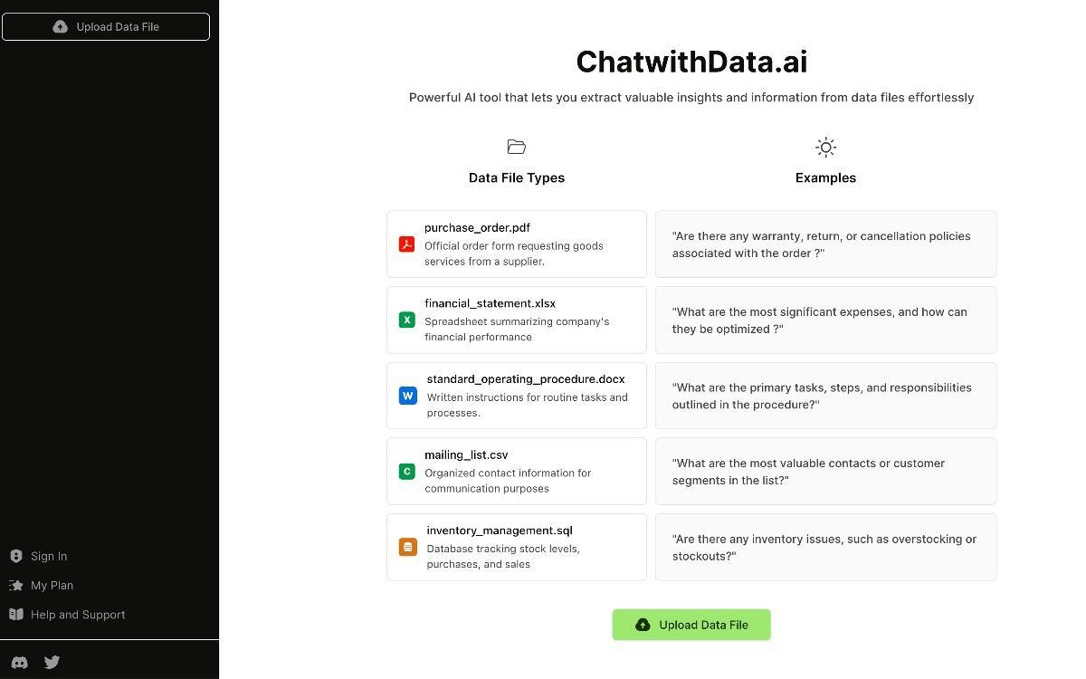Chat With Data - AI Tools | AI Tools