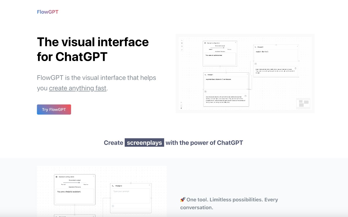 FlowGPT - Your Visual Interface for ChatGPT - AI Tools | AI Tools